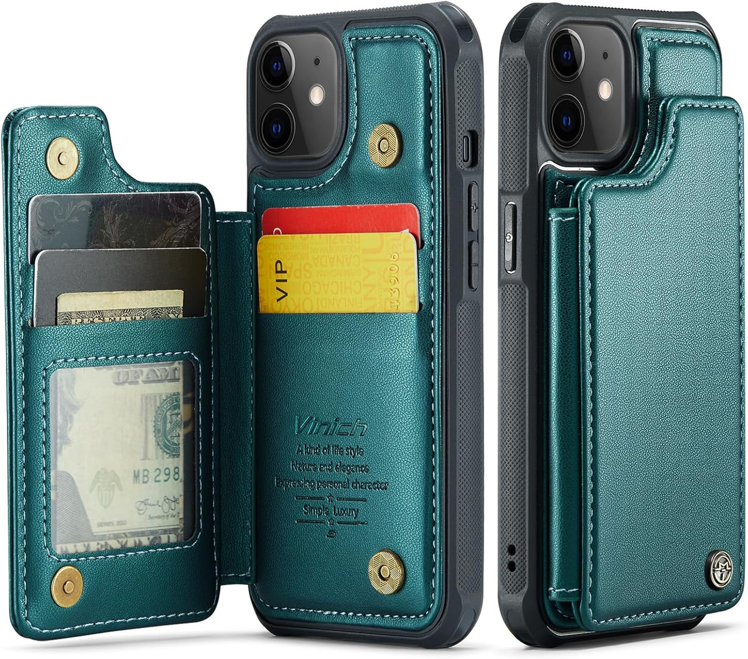 for iPhone 12 Wallet Case with Card Holder, Case for iPhone 12 Pro with ...