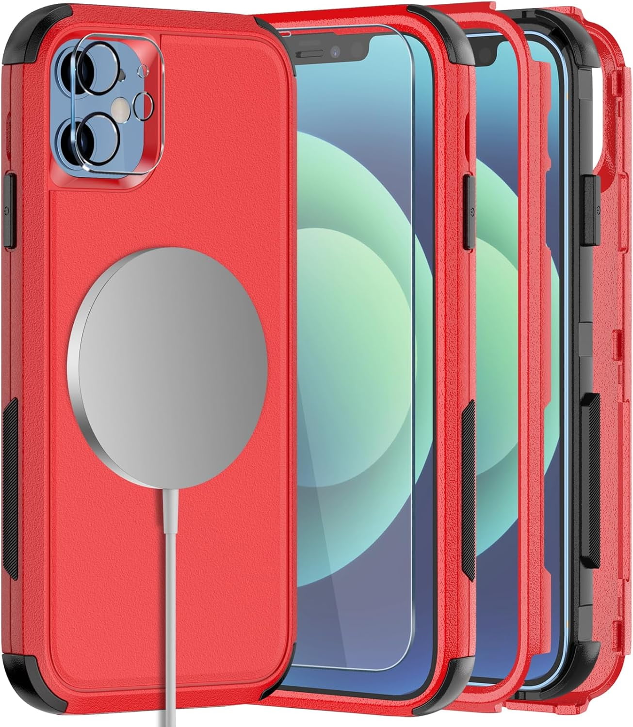 for iPhone 12 case [Compatible with MagSafe Hidden] [with Screen ...