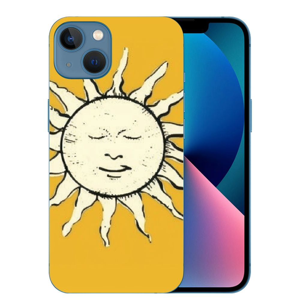 iPhone 13 Aesthetic Yellow Sun Vintage Retro Sunshine Case - Walmart.com