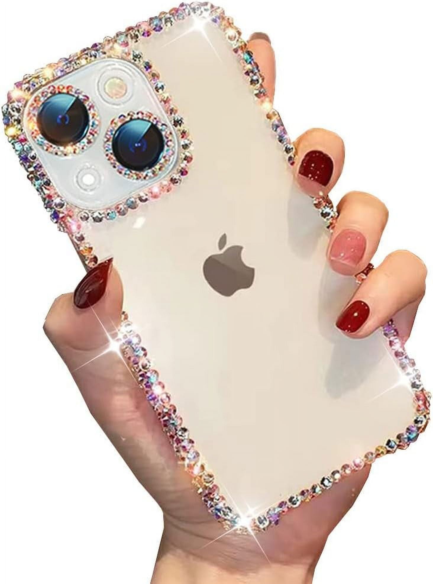 iPhone 13 Bling Glitter Case, Luxury Glitter Bling Silicone Rhinestone ...