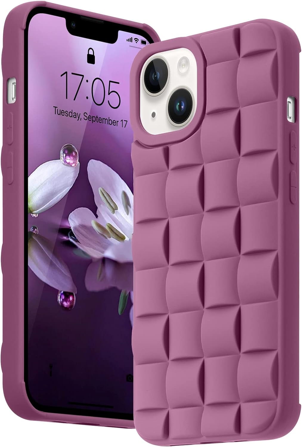 for iPhone 13 Case iPhone 14 Case Cute 3D Weave Grid Design for Women ...