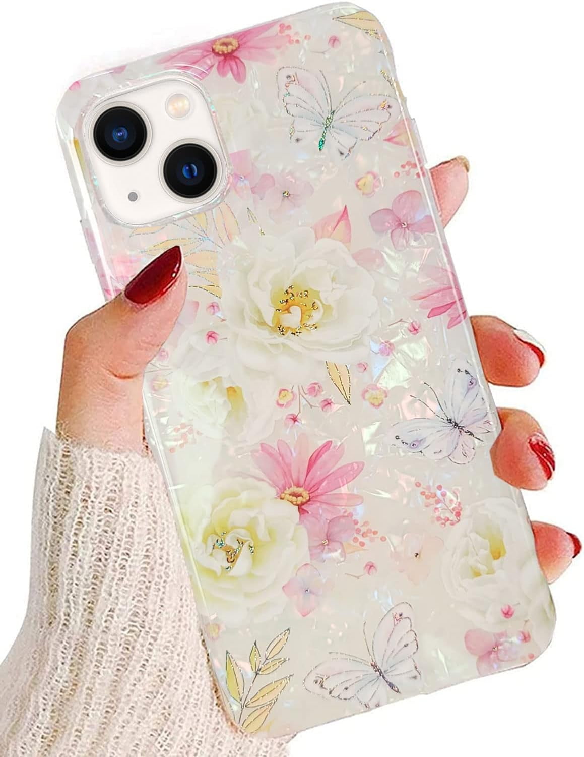 iPhone 13 Case 6.1 inch,Luxury Sparkle Glitter Translucent Soft Clear ...