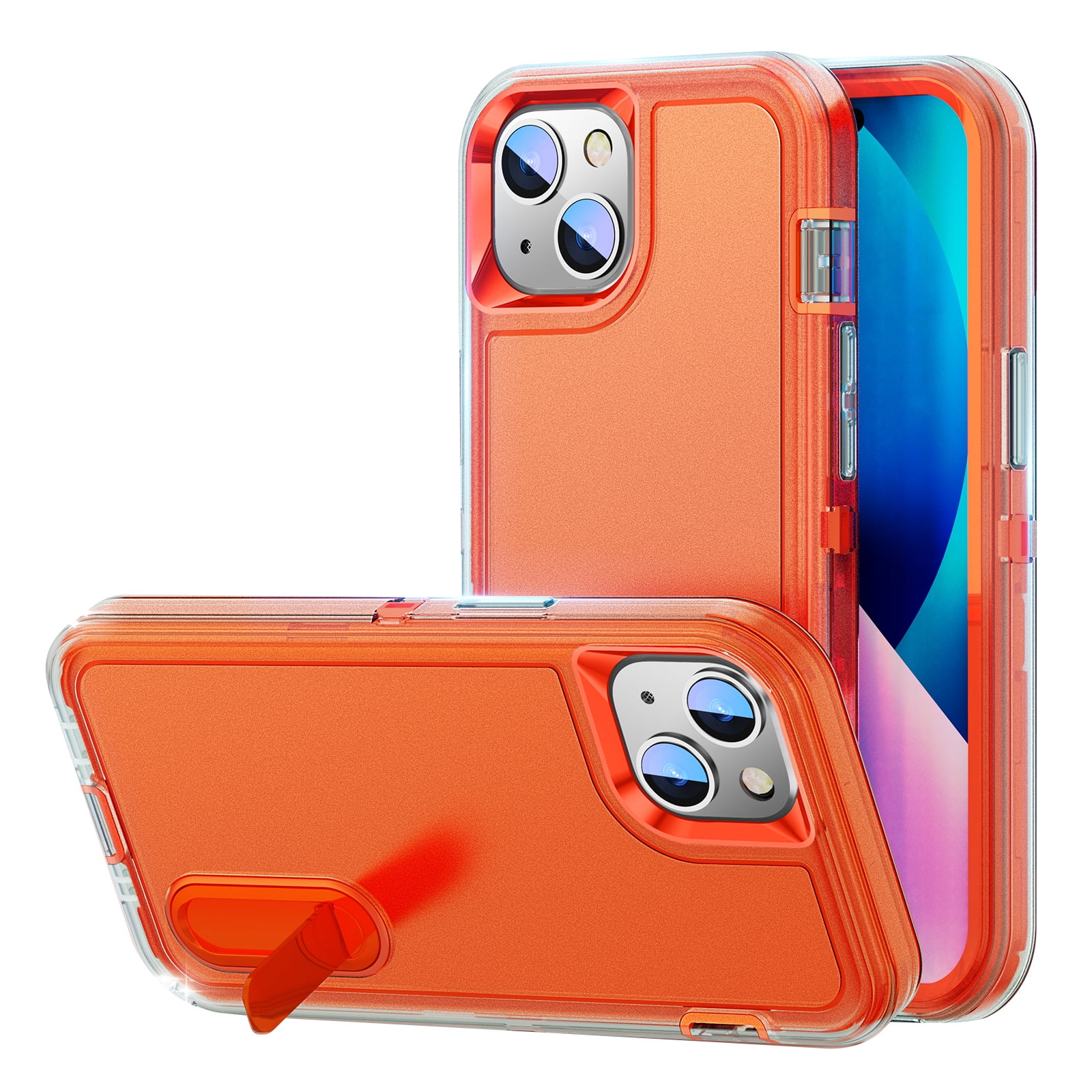 iPhone 13 Case with Built-in Metal Kickstand, Dteck 3-Layer Full Body ...