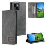 for iPhone 13 Case Classic Design, Premium PU Retro Leather Wallet Case ...