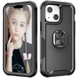 for iPhone 13 Case, Rugged Shockproof Heavy Duty Soft TPU Rubber Bumper ...