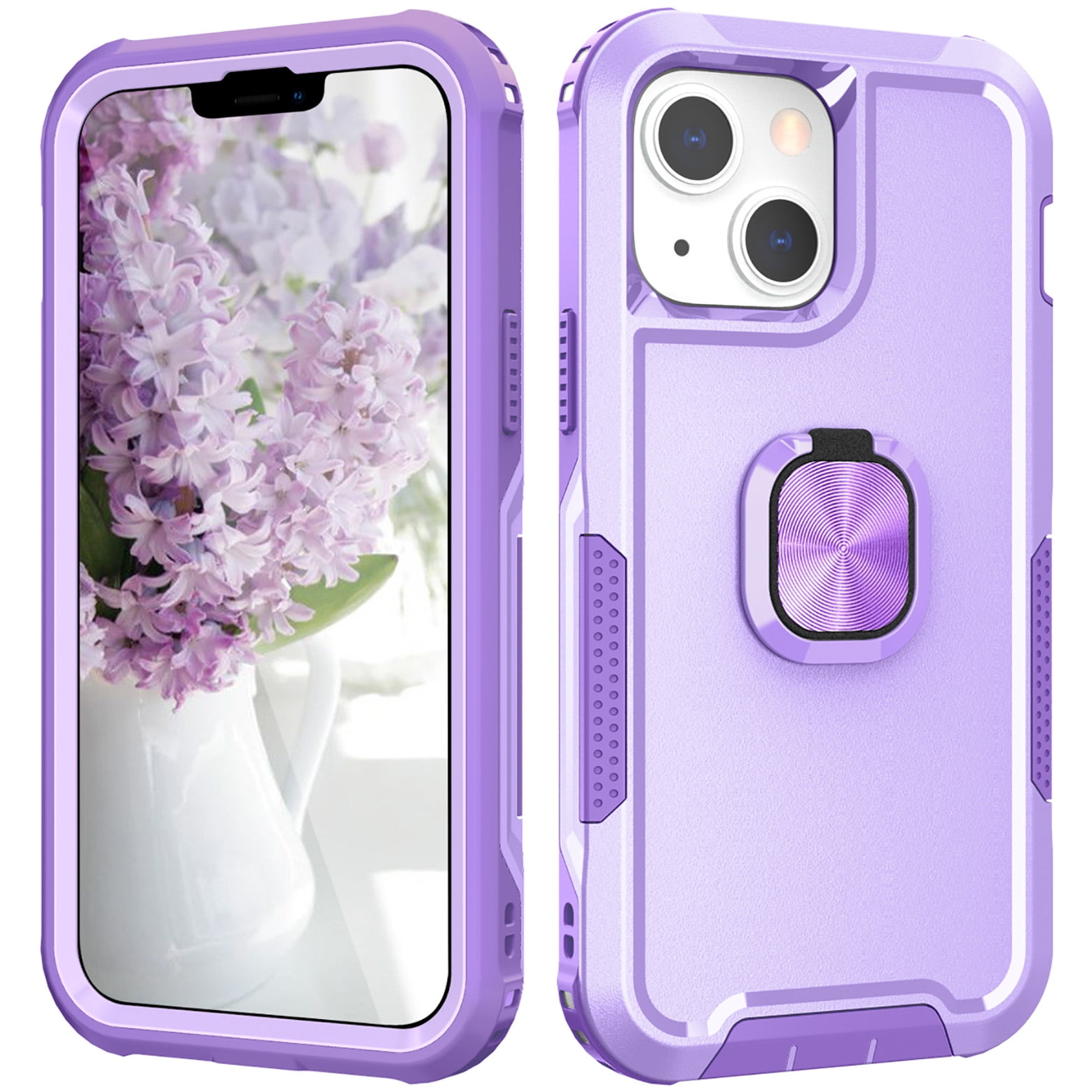 for iPhone 13 Case, Rugged Shockproof Heavy Duty Soft TPU Rubber Bumper ...