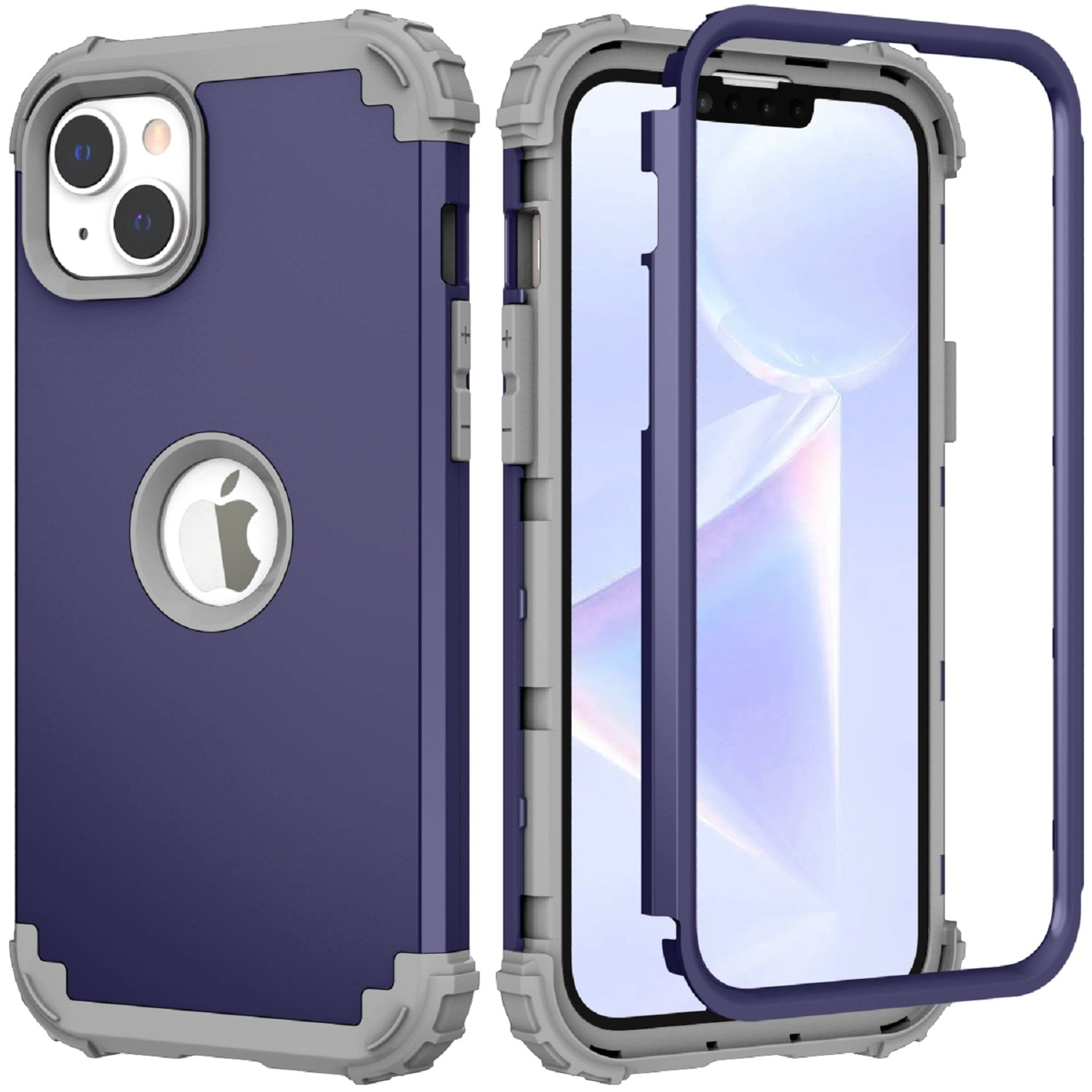 for iPhone 13 Case, Slim Dual Layer 3 in 1 Heavy Duty Protection Hybrid ...