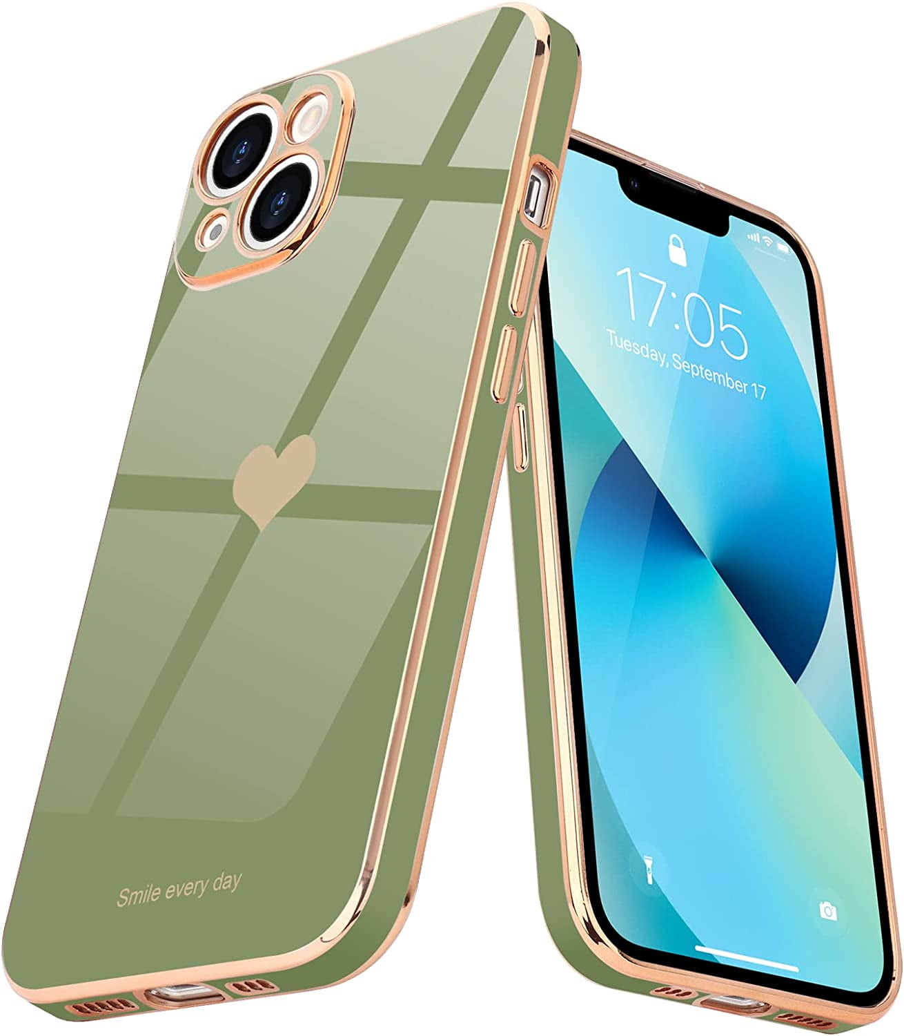 iPhone 13 Case for Women - Cute Love-Heart Bling, Soft Silicone Bumper ...