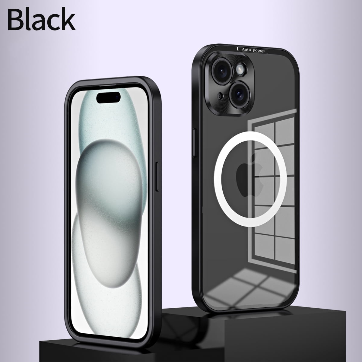 iPhone 13 Magnetic Case, Magnetic Snap Clear PC Back Cover Aluminum ...