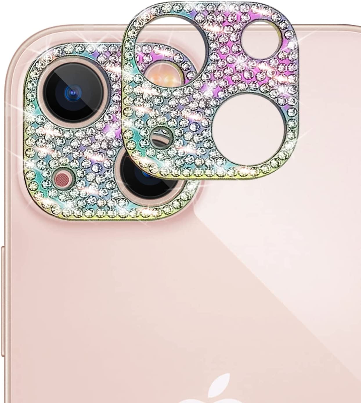 for iPhone 13 Mini Bling Lens Protector, Camera Cover 3D Glitter ...