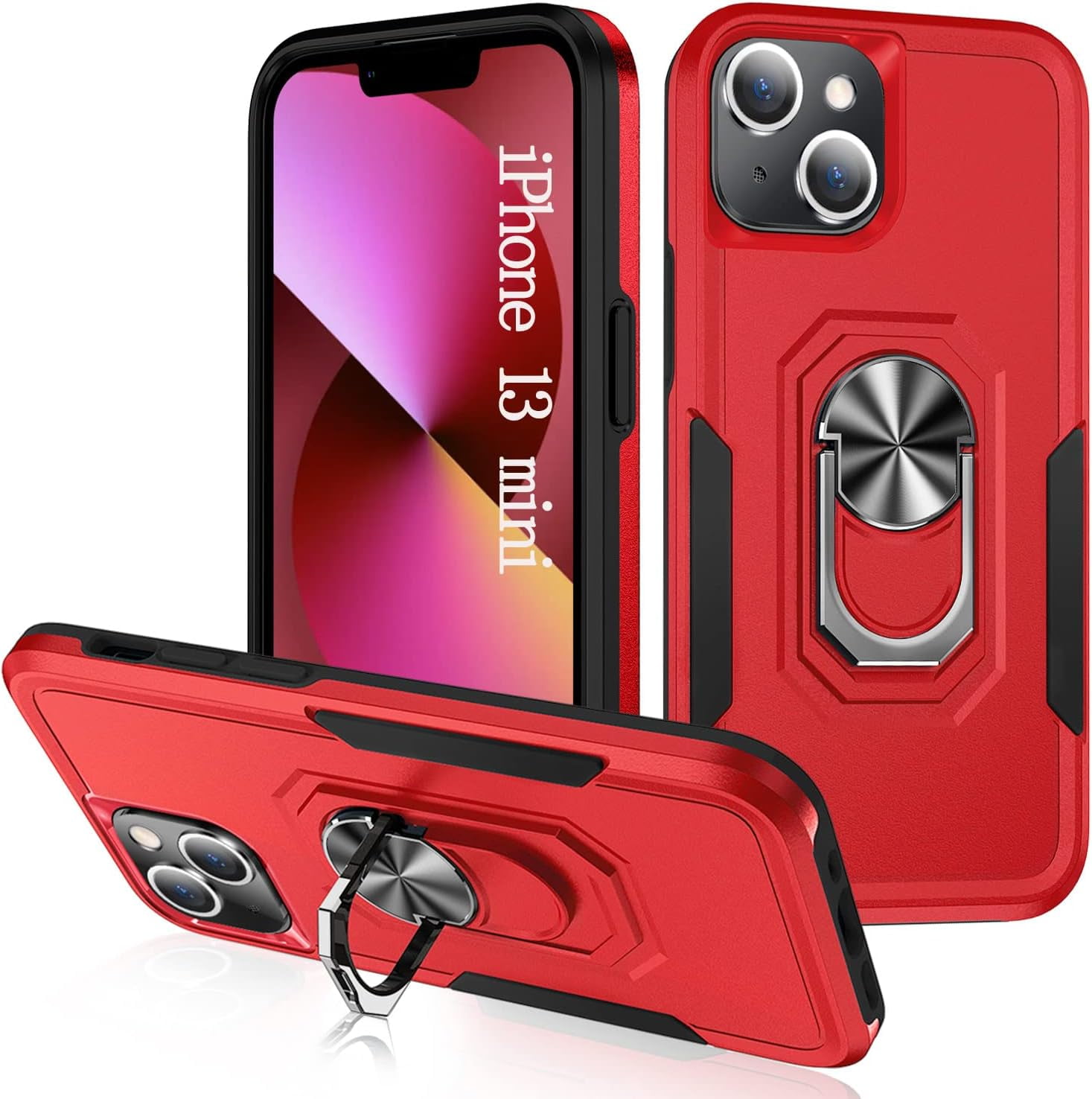 iPhone 13 Mini Case, iPhone 13 Mini Case with Kickstand,[Military Grade ...