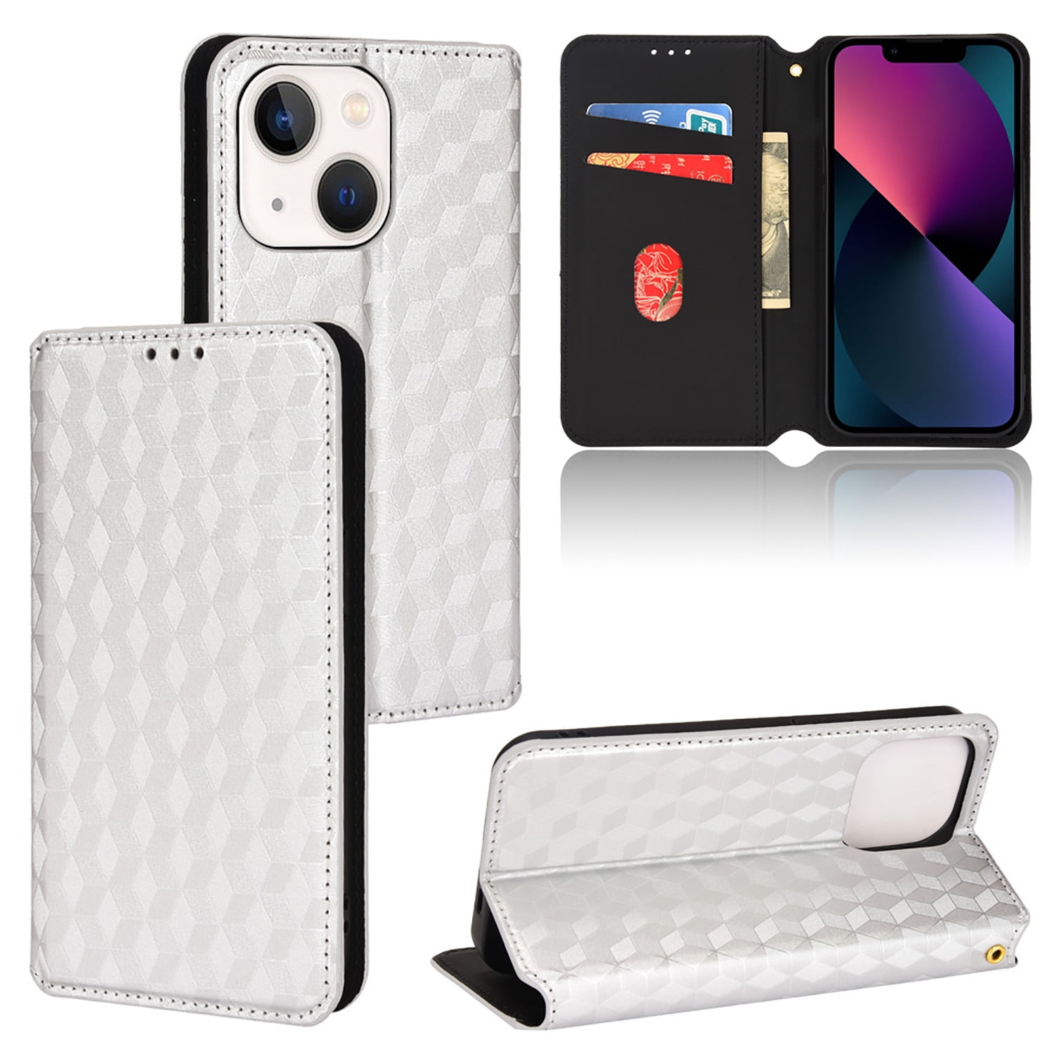 For iPhone 13 Mini Wallet Case with RFID Blocking ID Credit Card Holder ...