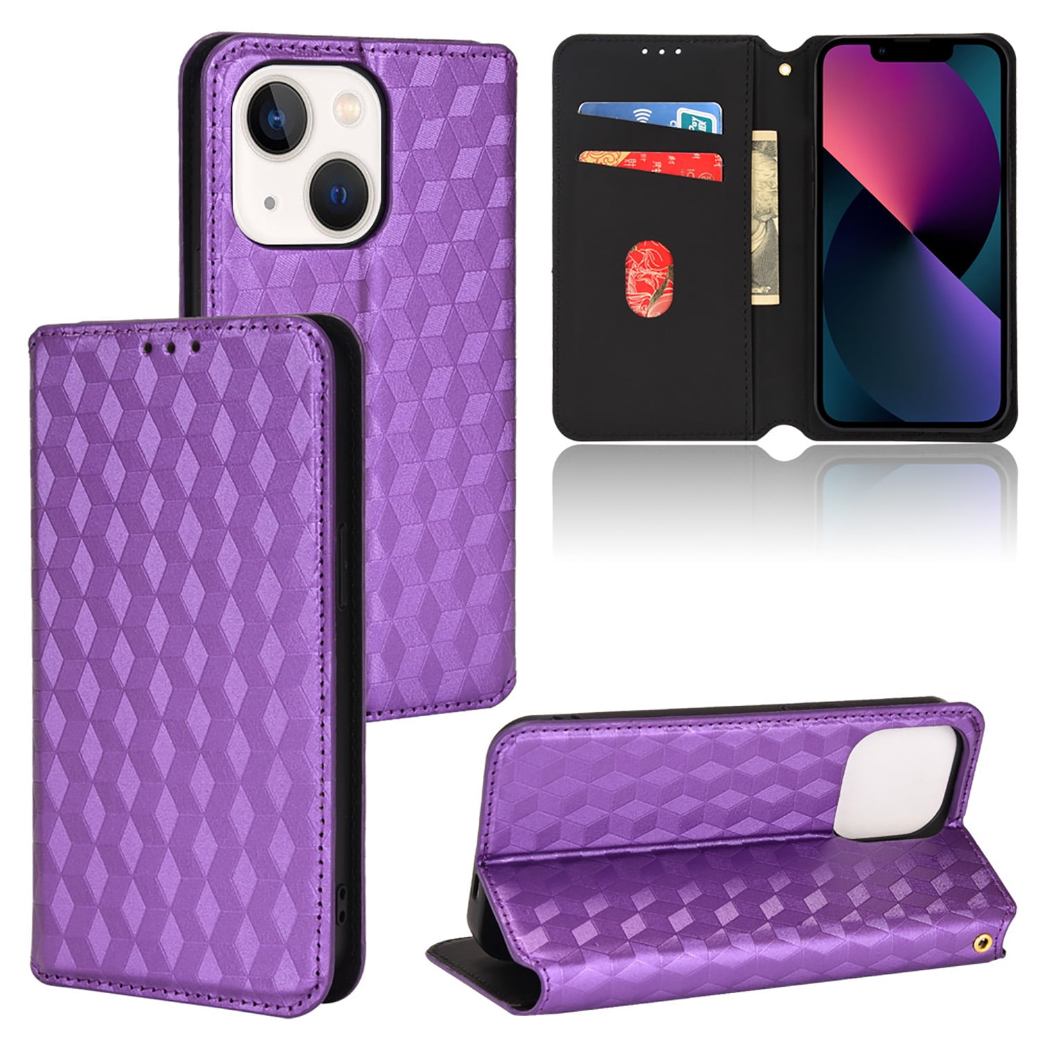 For iPhone 13 Mini Wallet Case with RFID Blocking ID Credit Card Holder ...