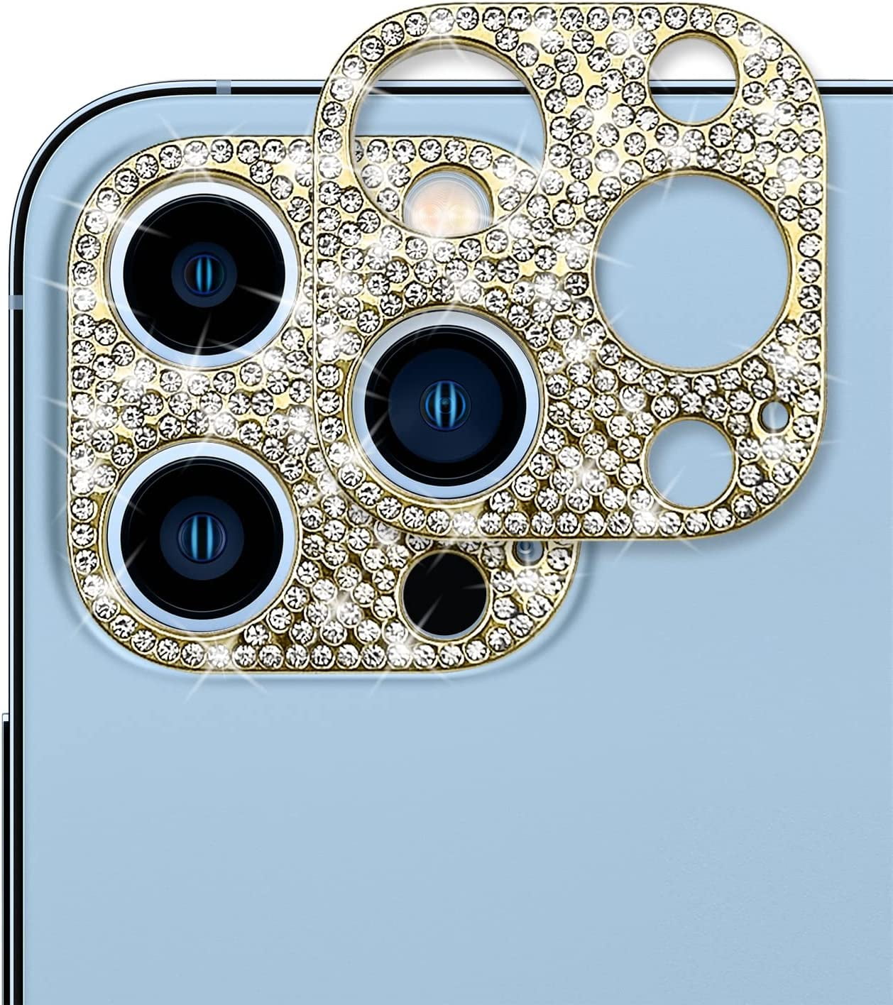 for iPhone 13 Pro Bling Lens Protector, Camera Cover 3D Glitter Crystal ...