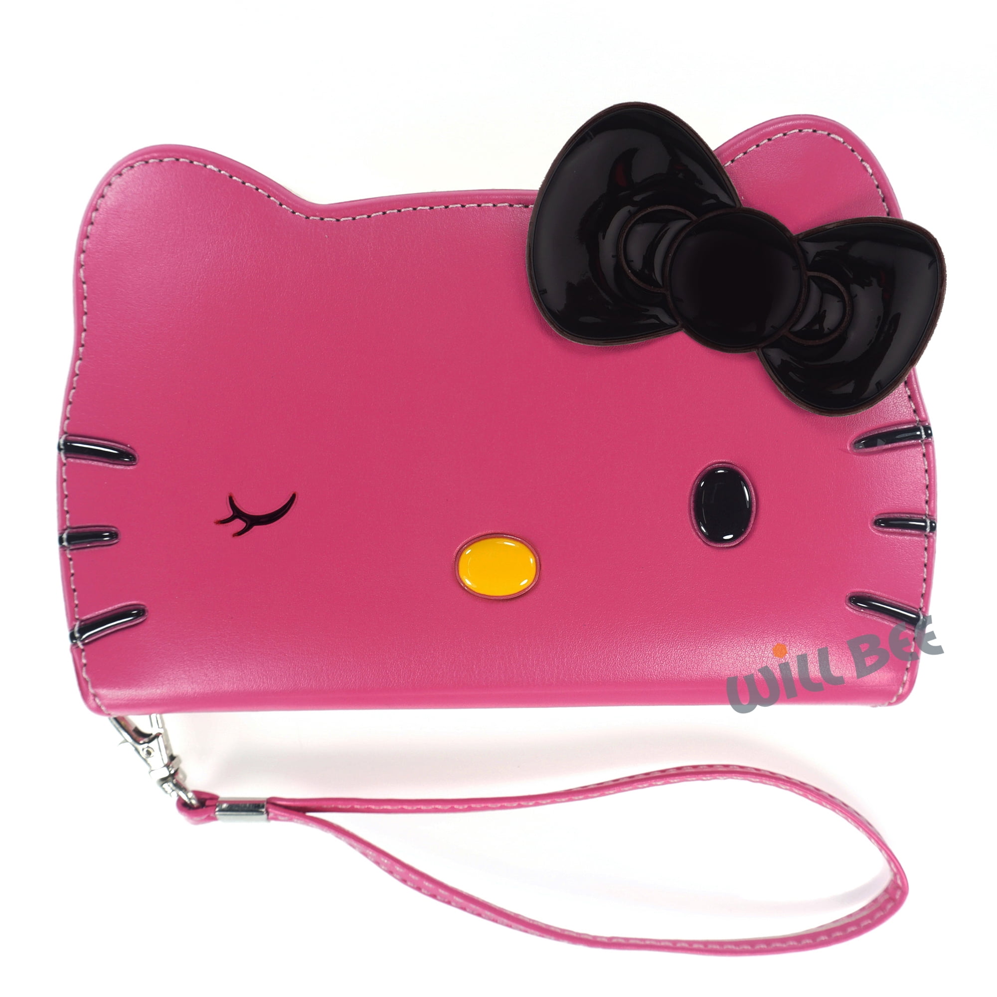 iPhone 13 Pro Case (6.1inch) HELLO KITTY Diary Wallet Flip Strap Included Cover - Big Face Wink ...