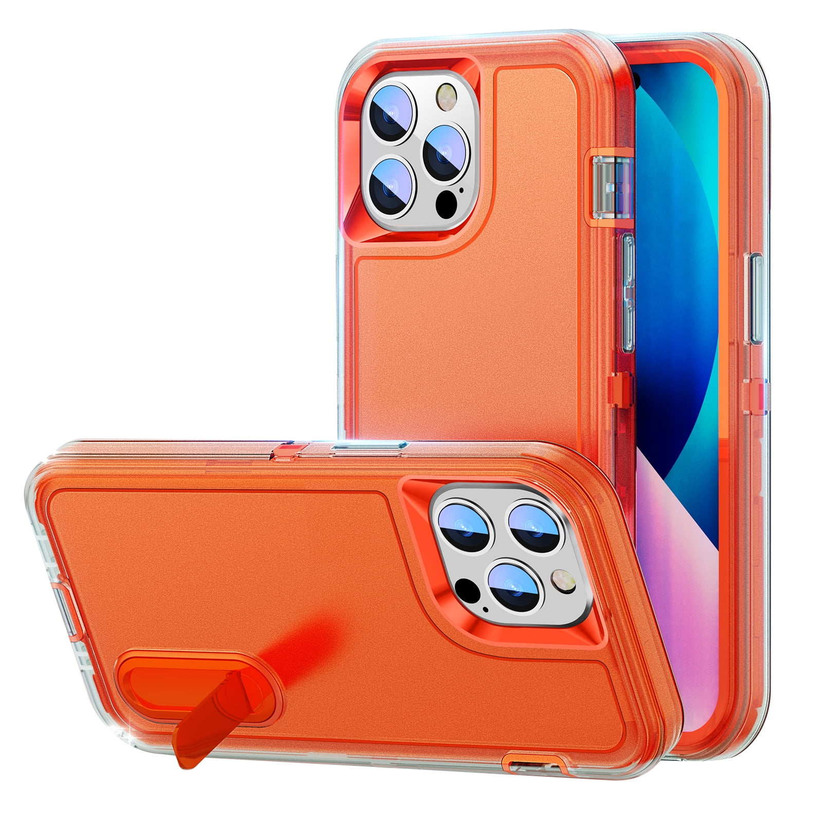 iPhone 13 Pro Case with Built-in Metal Kickstand, Dteck 3-Layer Full ...