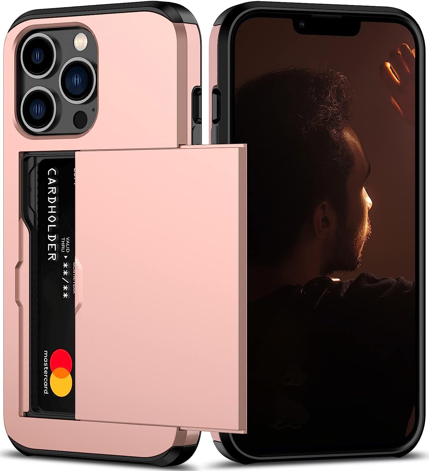 iPhone 13 Pro Case with Card Holder Heavy Duty Protective Dual Layer ...