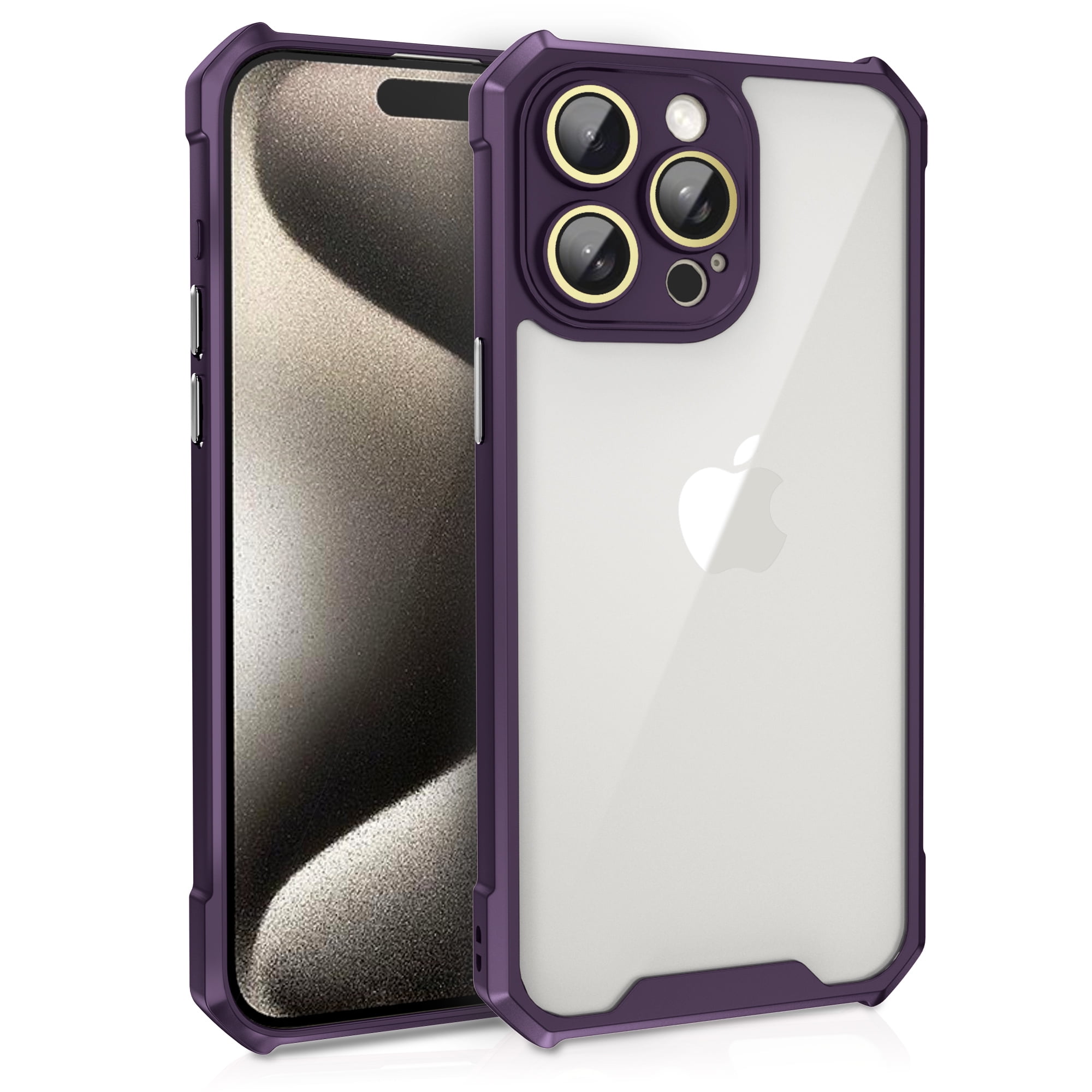 for iPhone 13 Pro Case with Glass Camera Lens Protector Film, Military ...