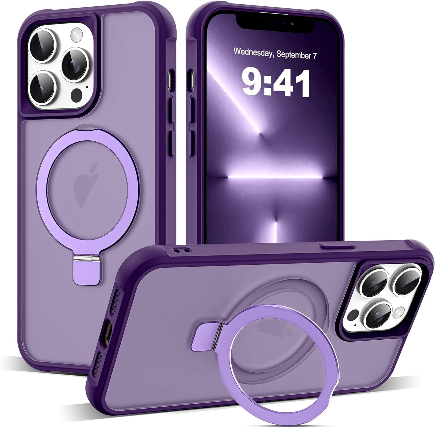 for iPhone 13 Pro Case with Invisible Ring Stand Translucent iPhone 13 ...