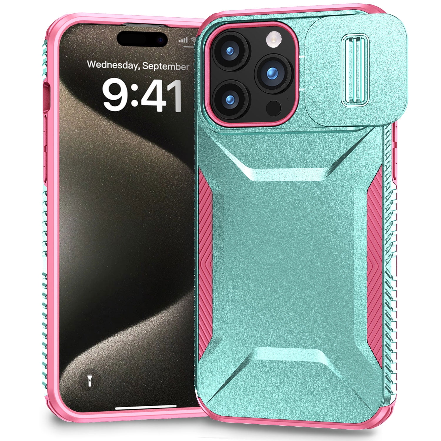 for iPhone 13 Pro Case with Sliding Camera Lens Cover, Shockproof ...