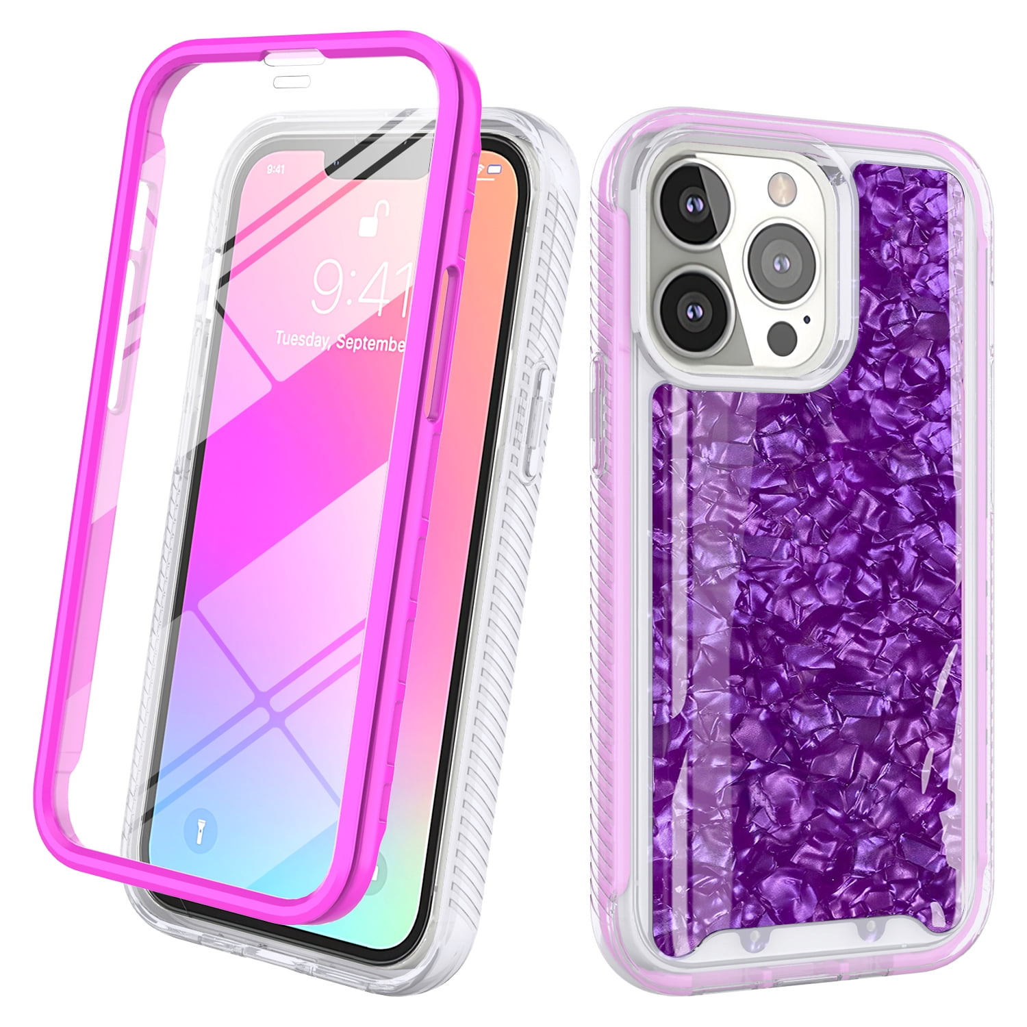 iPhone 13 Pro Case With Built-in Screen Protector, Rosebono Hybrid ...