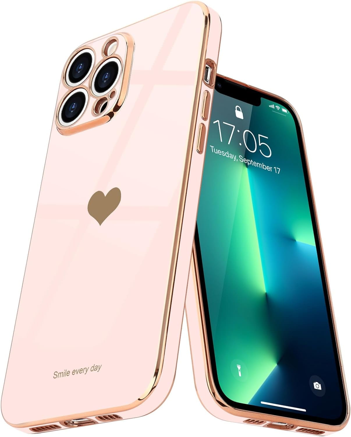 for iPhone 13 Pro Case for Women Girl Cute Love-Heart Luxury Bling ...