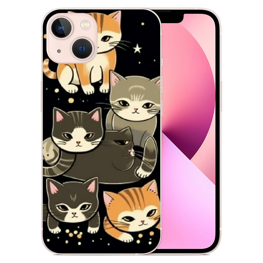 iPhone 13 Pro Cat Stack with Cute Anime Kitten Funny Cats Case ...