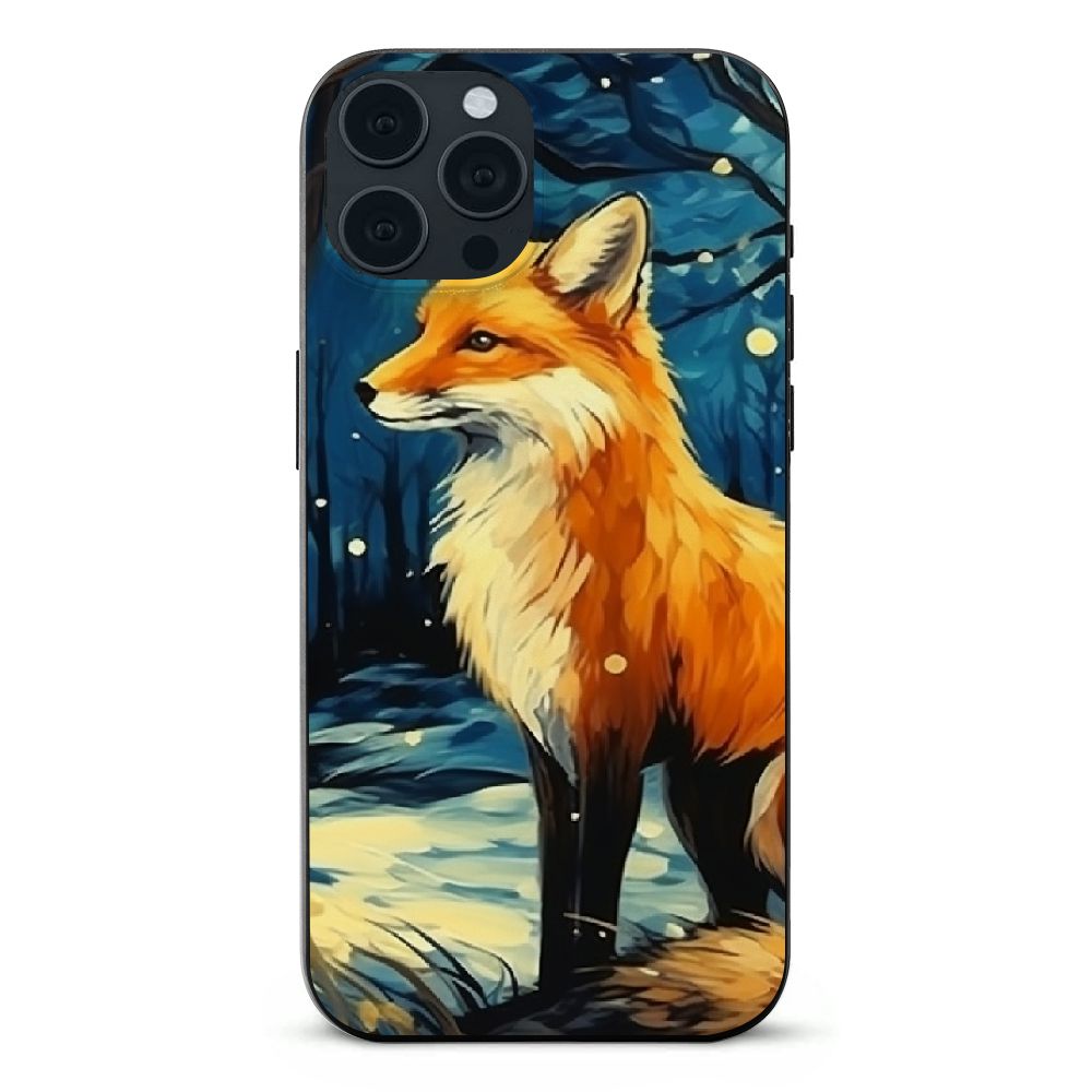 iPhone 13 Pro Cute Fox - Van Gogh Style - Starry Night Case - Walmart.com