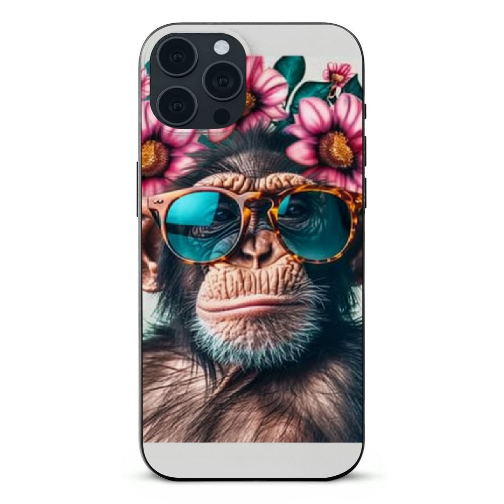 iPhone 13 Pro Little Cool Monkey in Surrounded by Flowers Case ...
