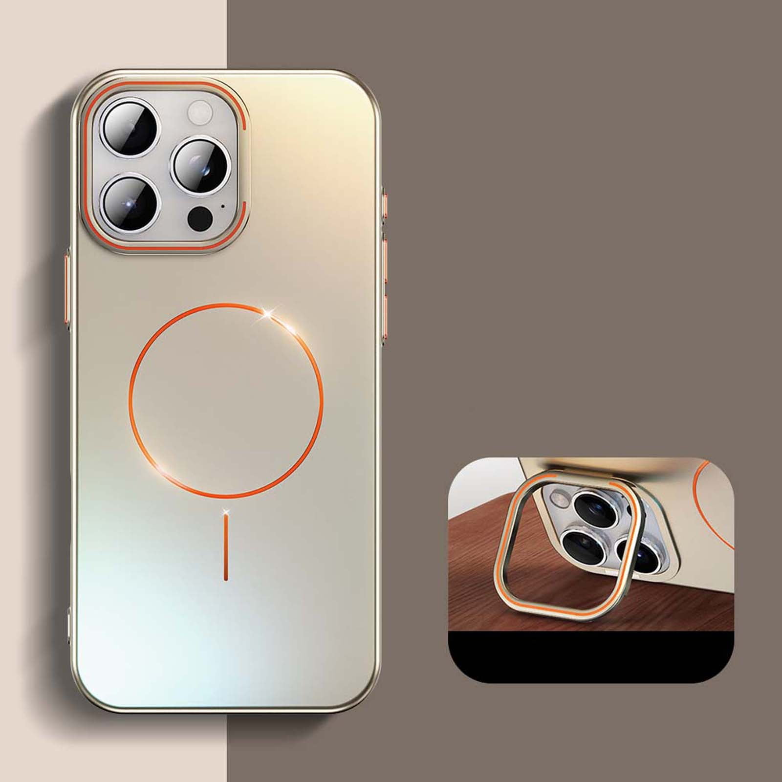 for iPhone 13 Pro Max Back Case with Camera Cover Stand, Compatible ...