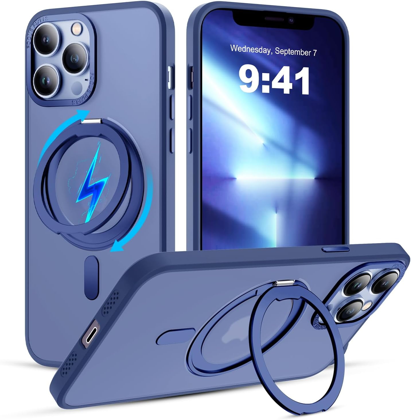 for iPhone 13 Pro Max Case with 360°Rotatable Magnetic Ring Stand ...