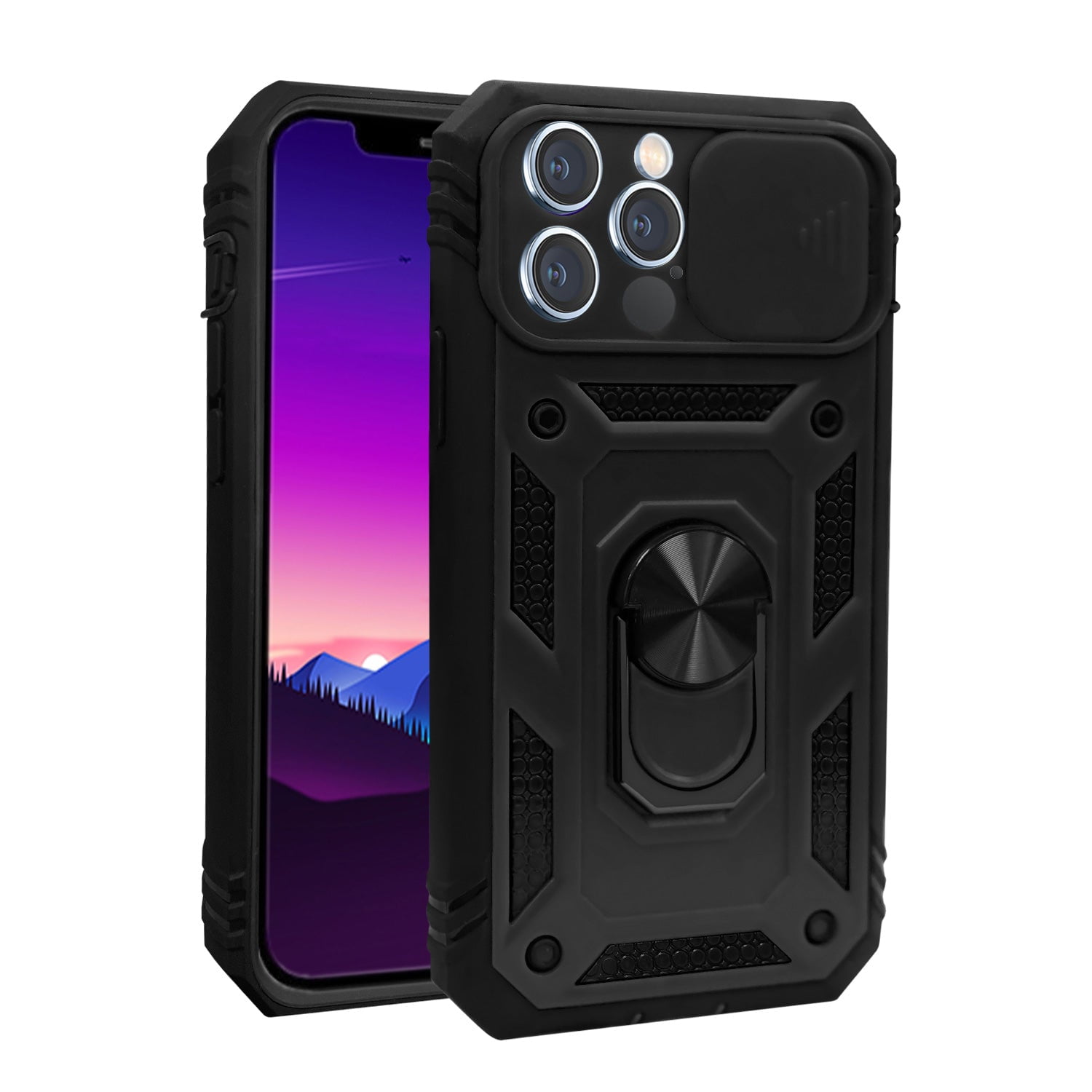 iPhone 13 Pro Max Case - Heavy-Duty, Ring Holder, Camera Cover ...