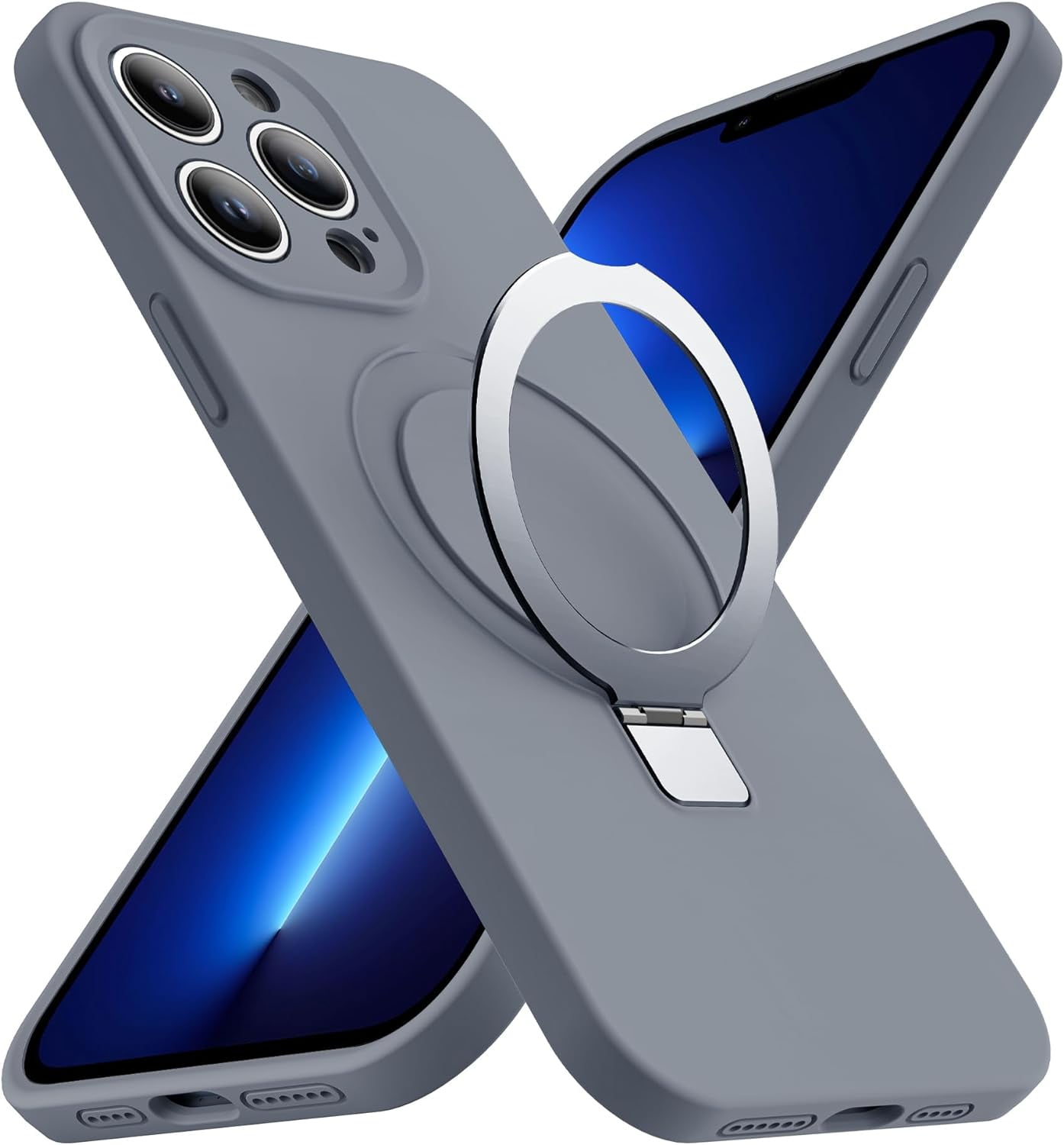 for iPhone 13 Pro Max Case with Magnetic Invisible Stand Compatible with MagSafe Military-Grade ...