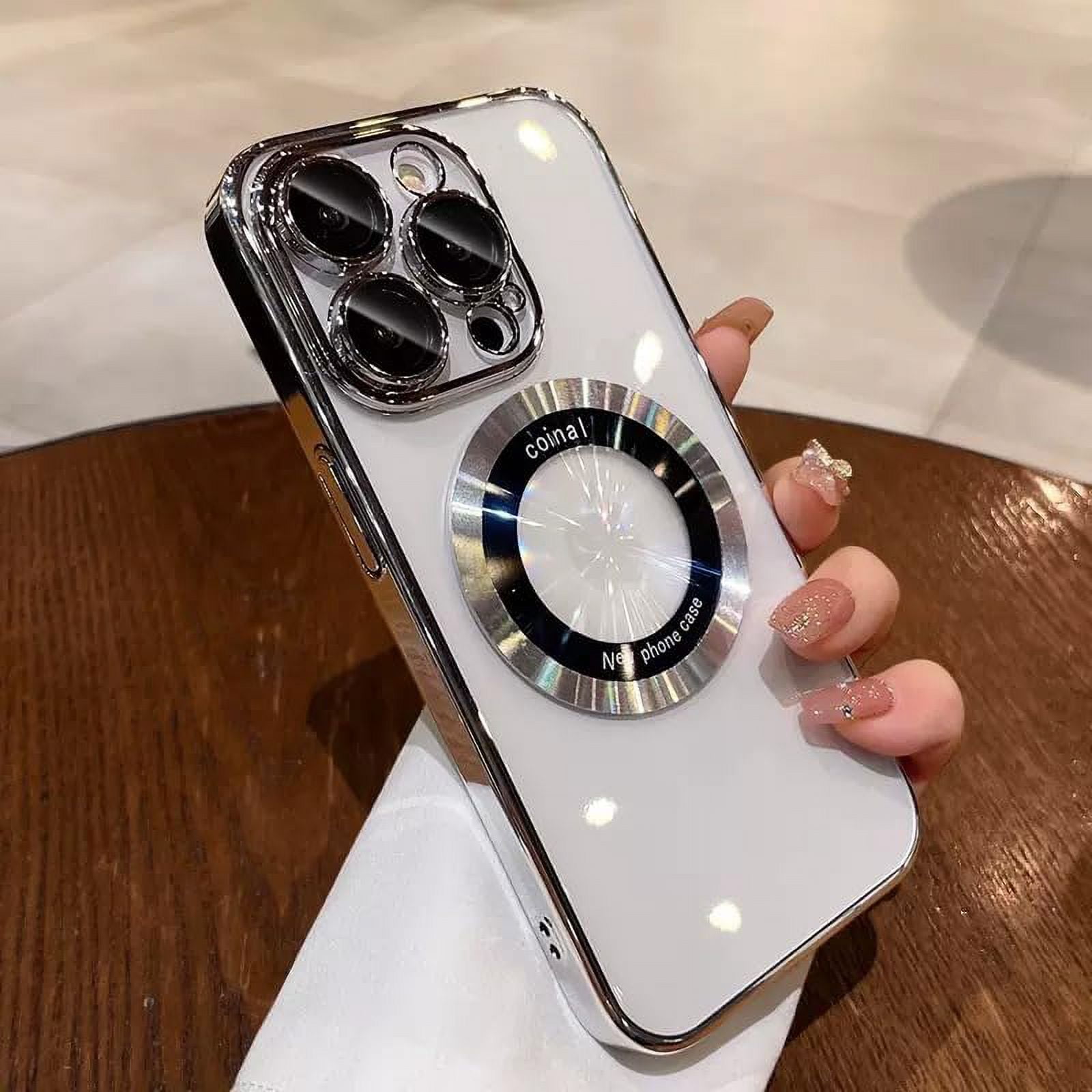 for iPhone 13 Pro Max Case Plating Magnetic Crystal [ Support for ...