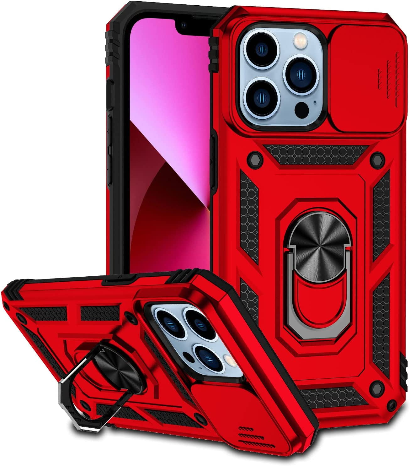 iPhone 13 Pro Max Case Red, iPhone 13 Pro Max Case with Camera Cover ...