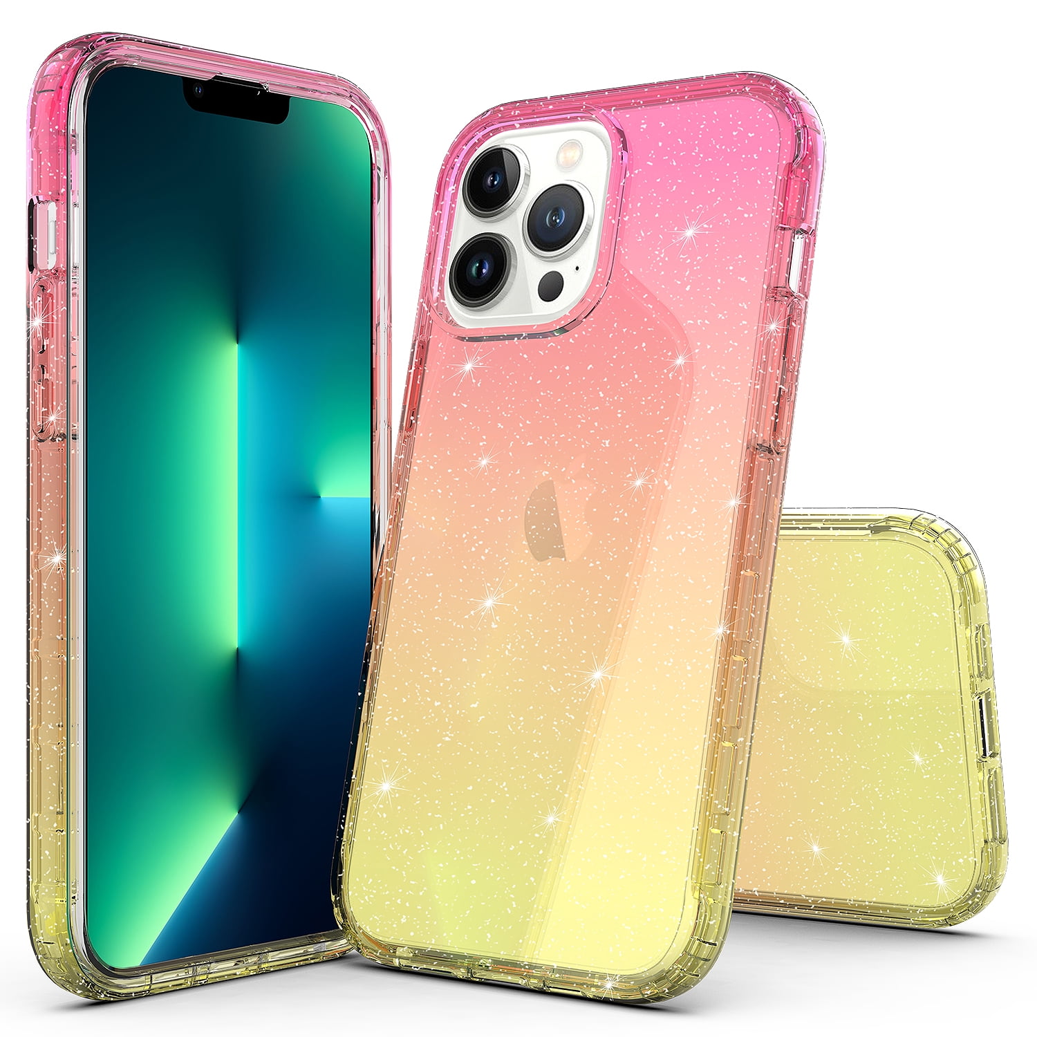 iPhone 13 Pro Max Case, Rosebono Hybrid Glitter Sparkle Transparent ...