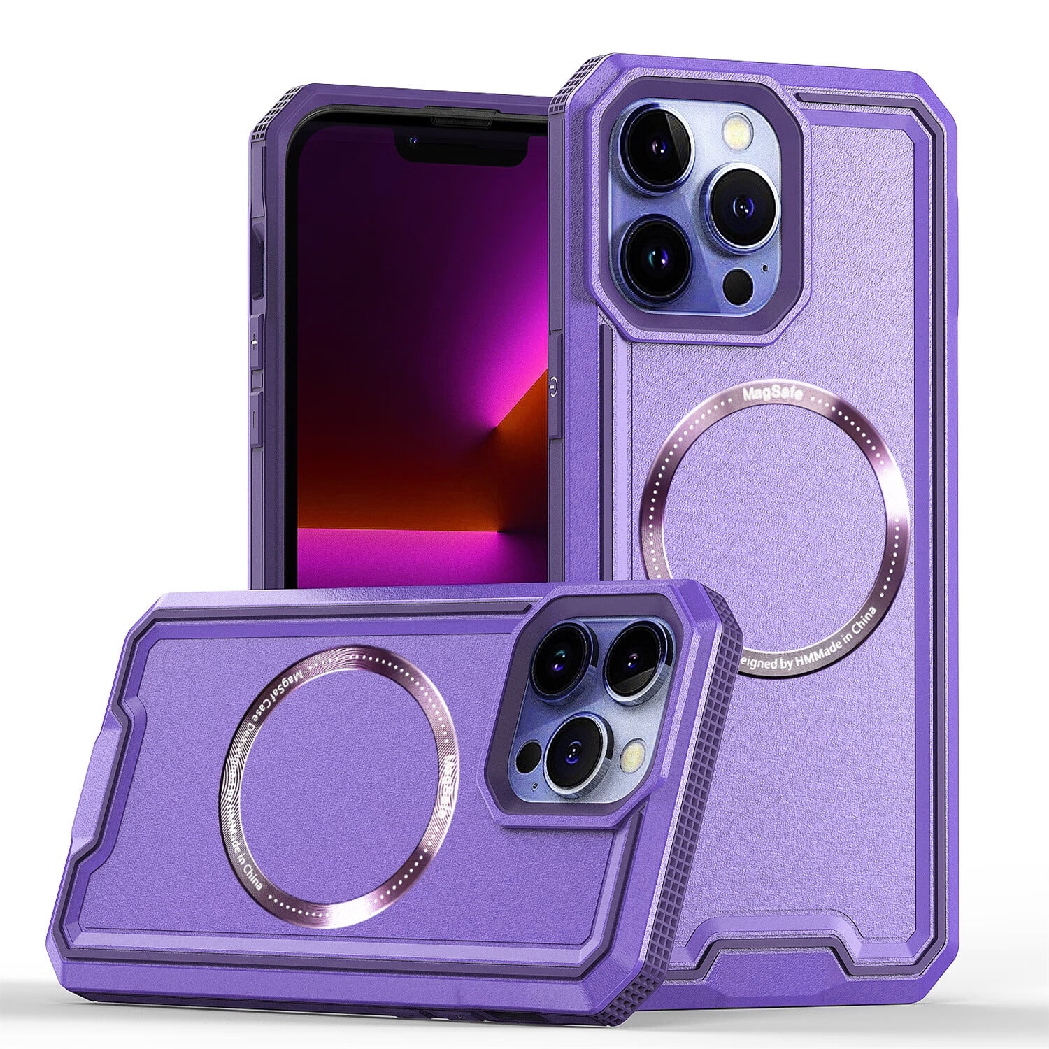 for iPhone 13 Pro Max Case, with Wireless Charging Multi-Layer ...