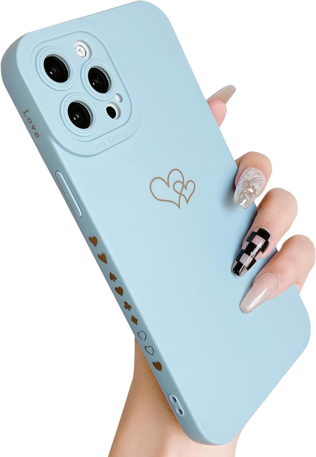 iPhone 13 Pro Max Cute Heart Silicone Case for iPhone 13 Pro Max, Light ...