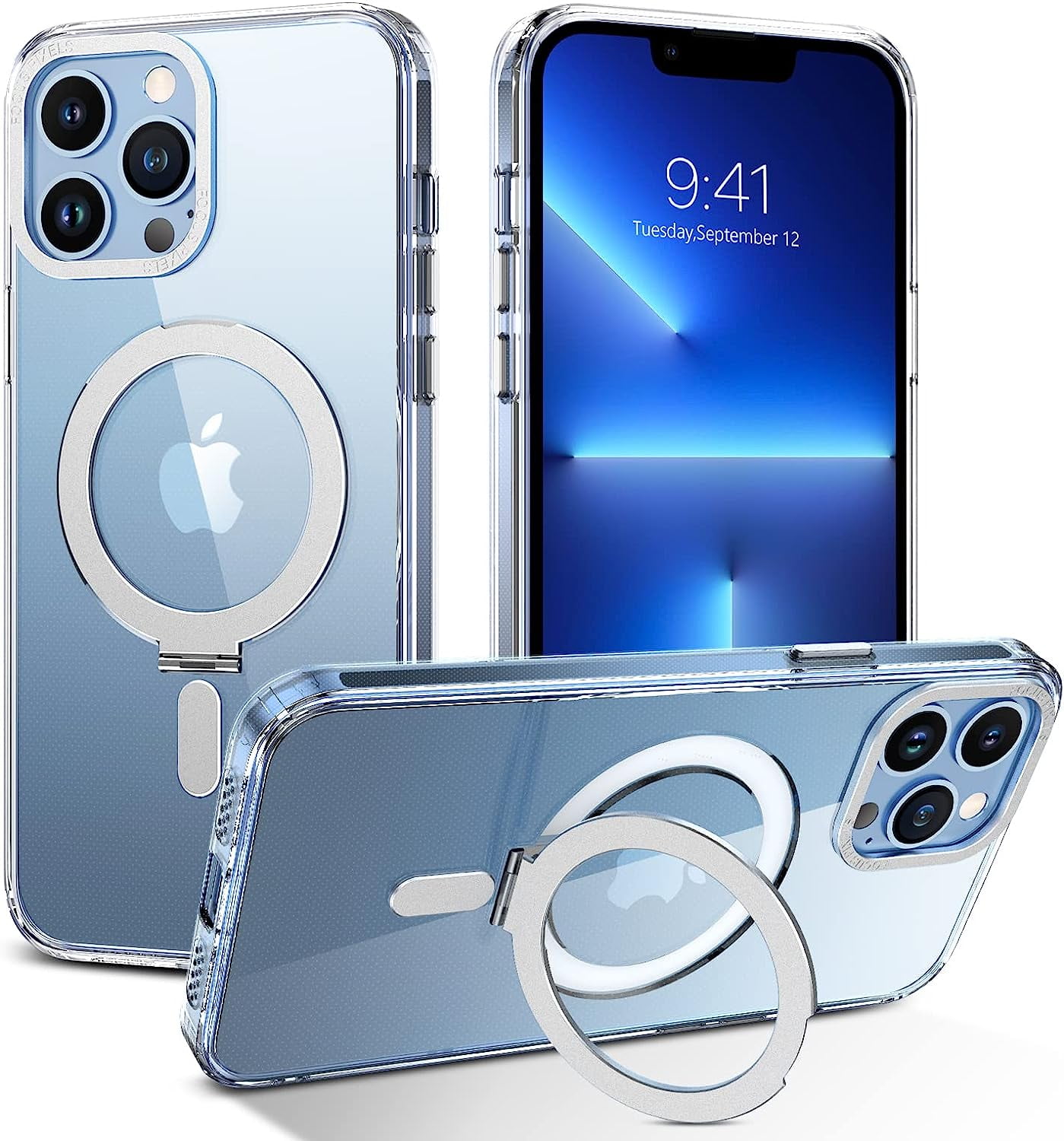 for iPhone 13 Pro Max Magnetic Case with Invisible Stand [Compatible ...