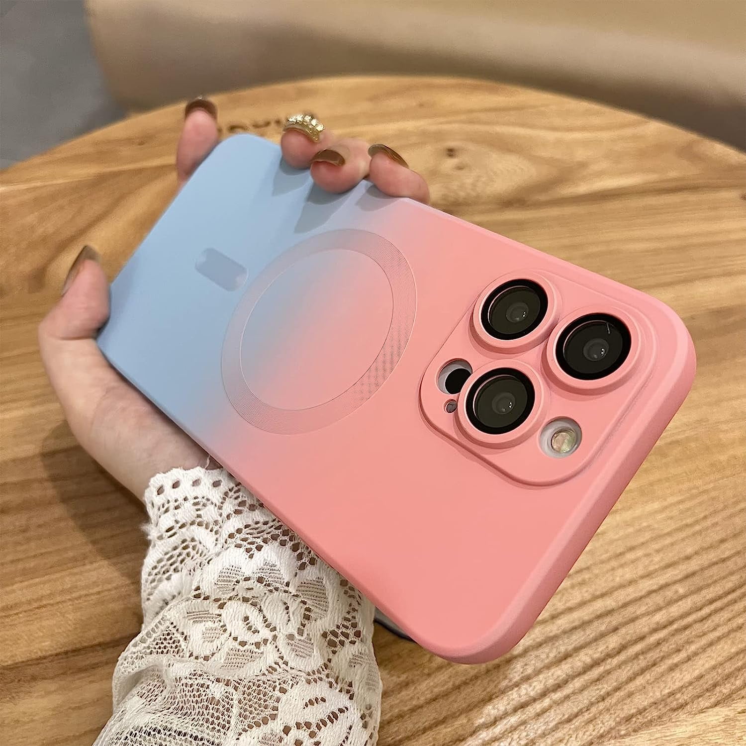 for iPhone 13 Pro Max Magnetic Silicone Case with Camera Lens Protector ...