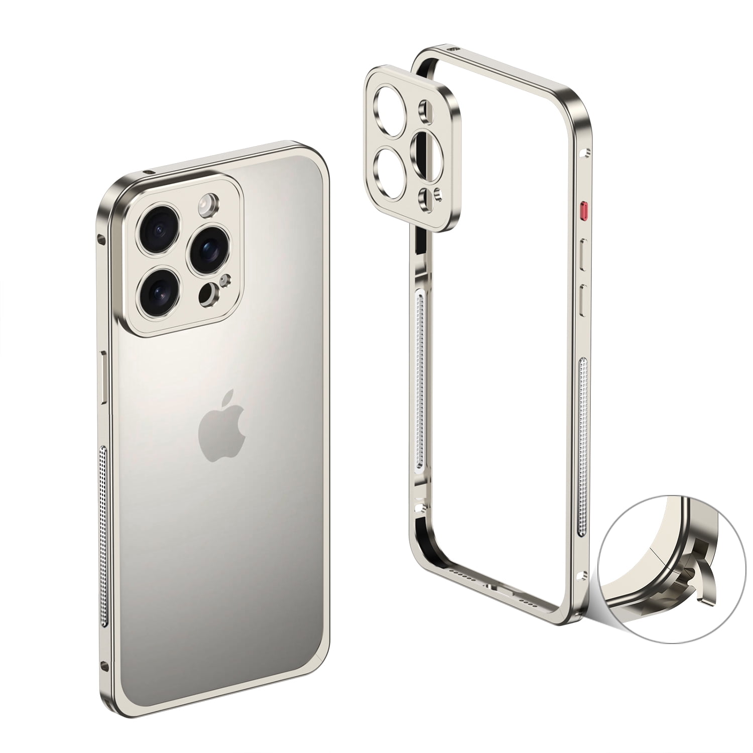 For iPhone 13 Pro Max Metal Bumper Phone Case,With Lens Protector,Slim ...