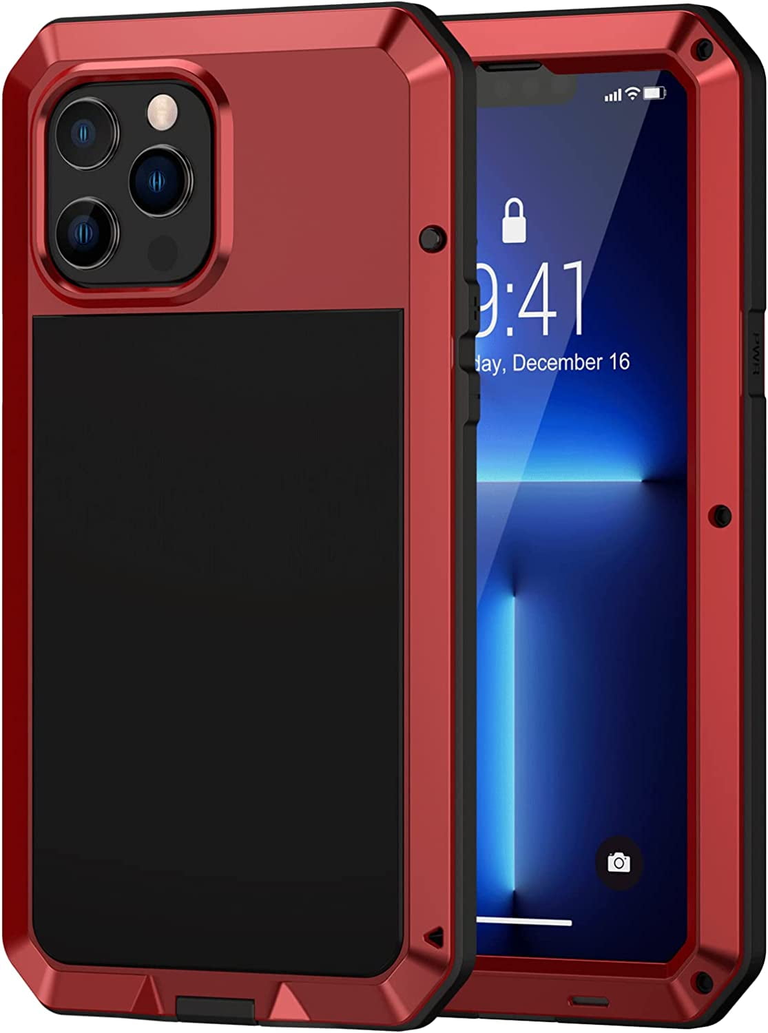 for iPhone 13 Pro Max Metal Case, Heavy Duty Shockproof Tough Rugged ...