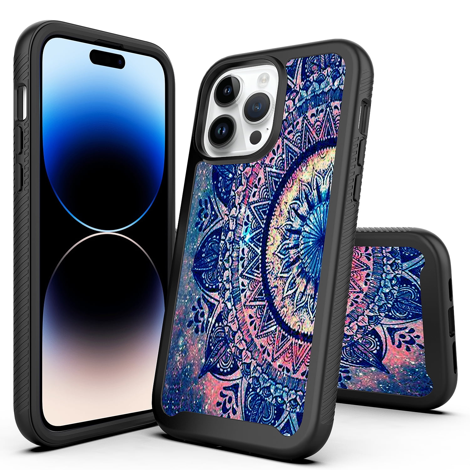 iPhone 13 Pro Max, Rosebono Hybrid Graphic Design Pattern Hard Back ...