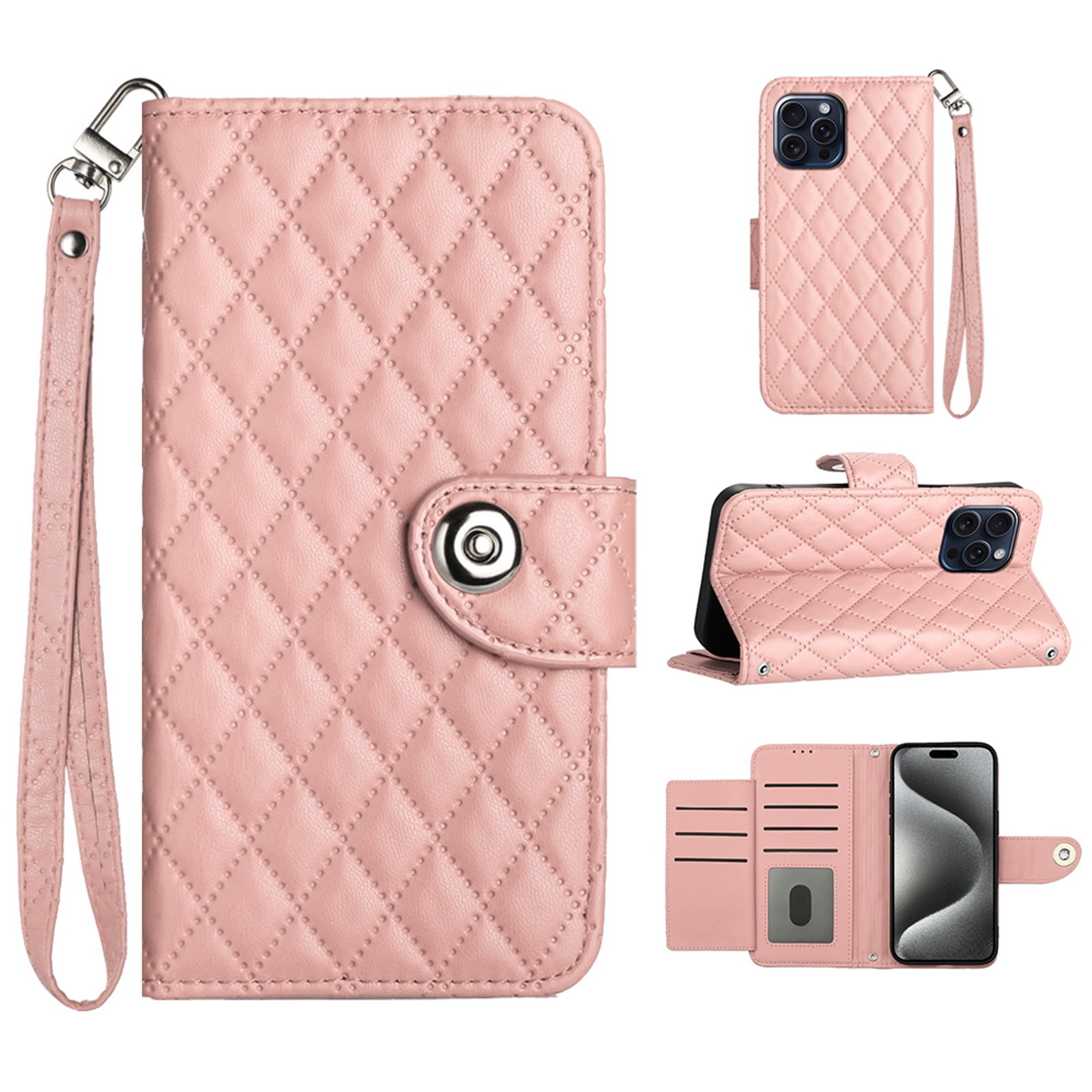 for iPhone 13 Pro Max Wallet Case, Elegant Card Holder Cash Slot PU ...