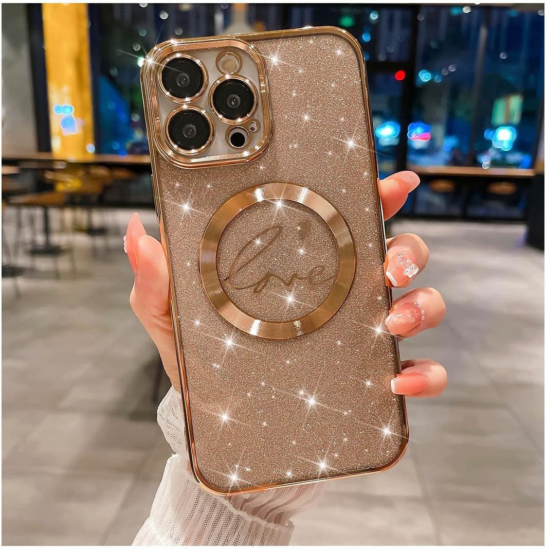 iPhone 13 Pro Max case, Compatible with MagSafe Luxury Glitter Bling ...