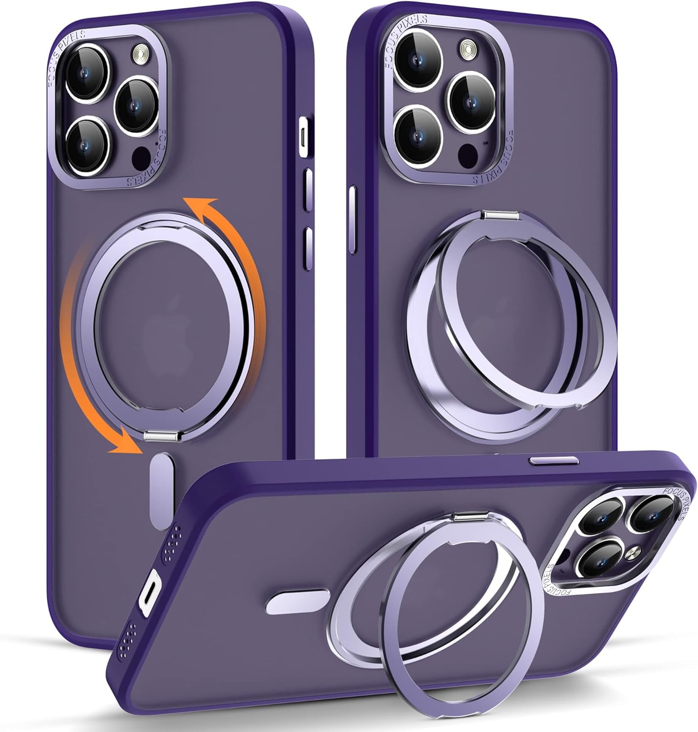 for iPhone 13 Pro Phone Case with 360° Rotatable Ring Stand [Compatible ...