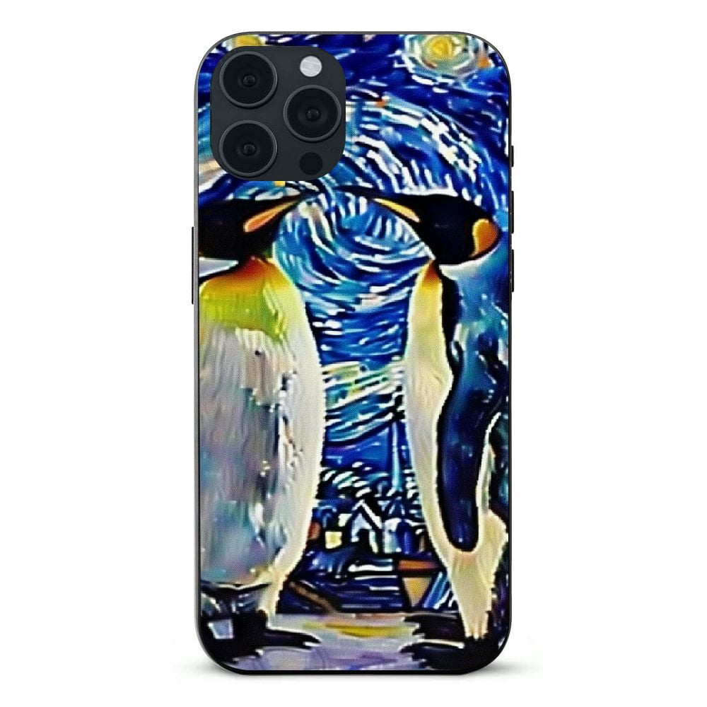 iPhone 13 Pro Starry Night Famous Painting Style Penguins Case ...