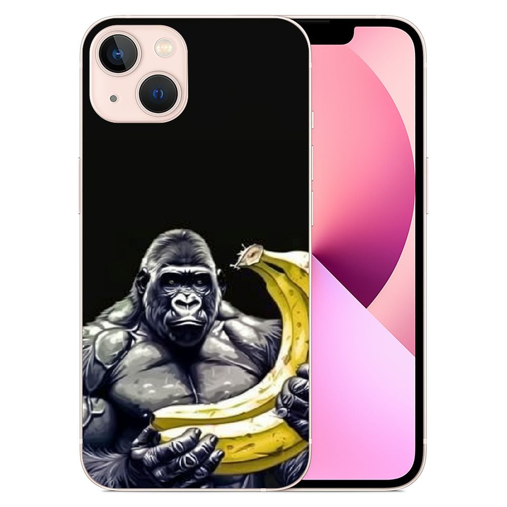 iPhone 13 Strong Monkey Lifting Huge Banana Case - Walmart.com