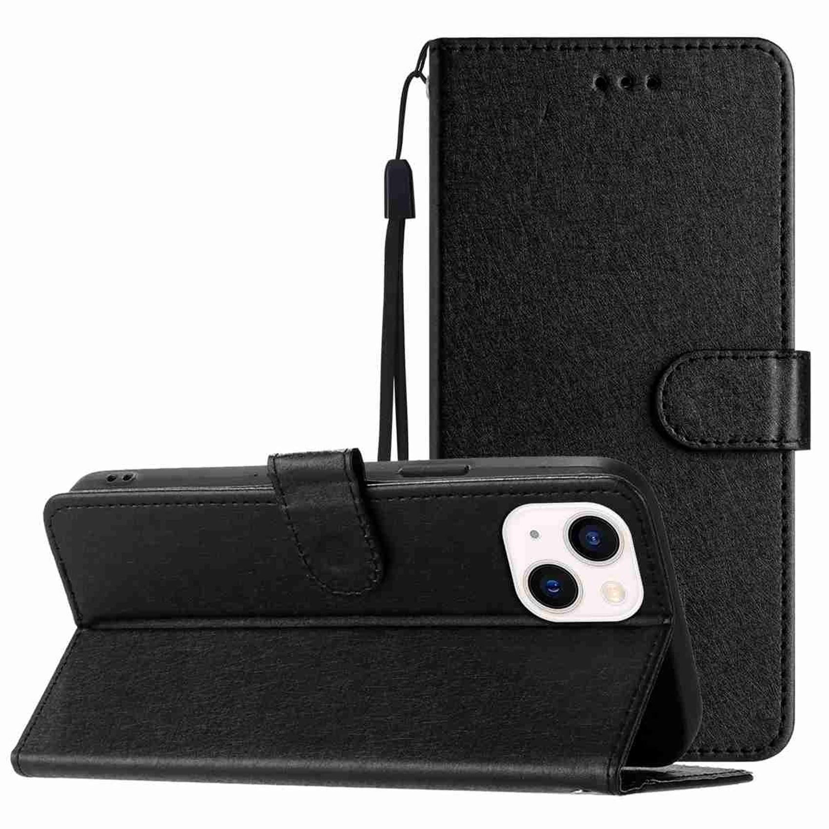 for iPhone 13 Wallet Case, Faux Leather Flip Folio Phone Cover with ...