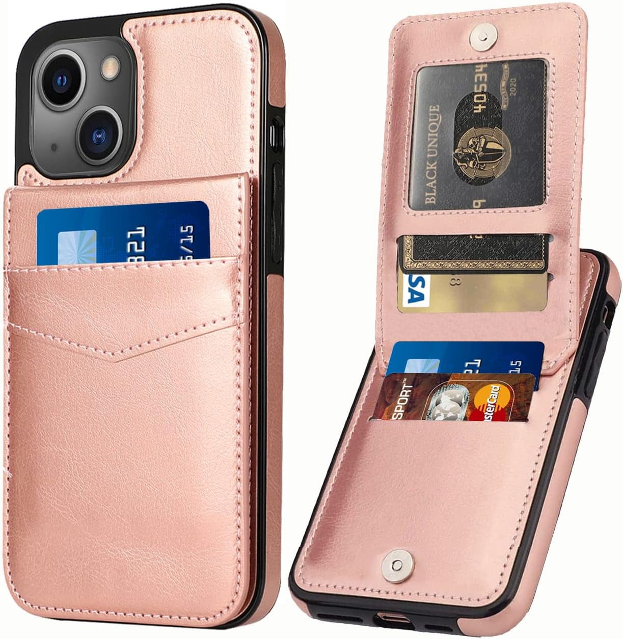 iPhone 13 Wallet Case with Credit Card Holder for Women Men PU Leather ...